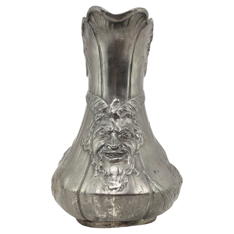 Kayserzinn Art Nouveau Pewter Pitcher with Devils Head For Sale at 1stDibs