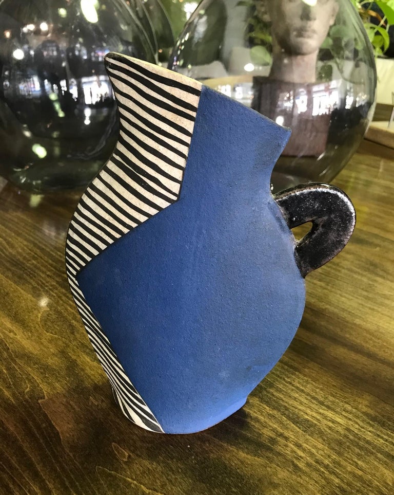 Kazuko Matthews Signed Flattened Postmodernist Stoneware Teapot Vase ...