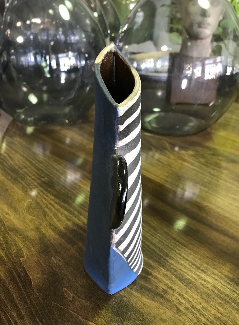 Kazuko Matthews Signed Flattened Postmodernist Stoneware Teapot Vase ...