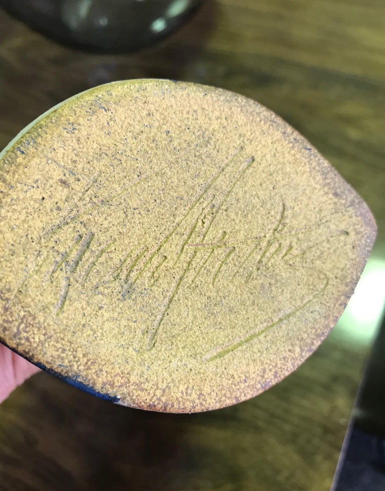 Kazuko Matthews Signed Flattened Postmodernist Stoneware Teapot Vase ...