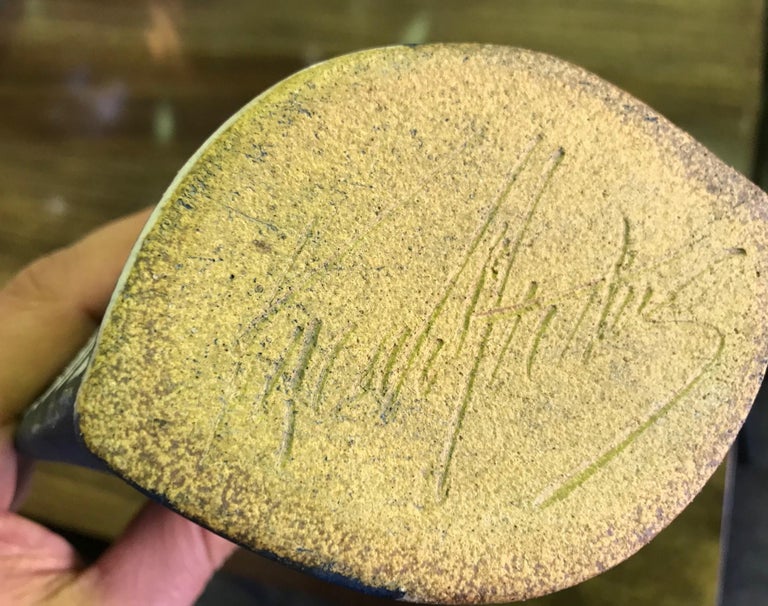 Kazuko Matthews Signed Flattened Postmodernist Stoneware Teapot Vase ...