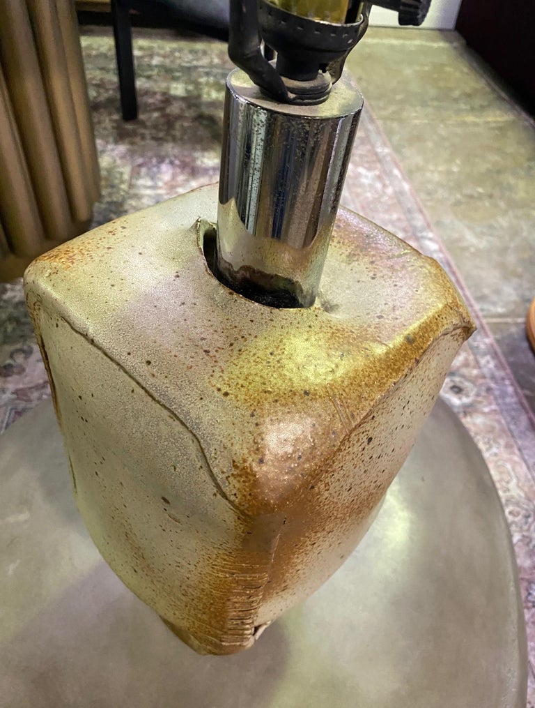 Kazuko Matthews Signed Brutalist Studio Pottery Slab Modern Table Lamp ...