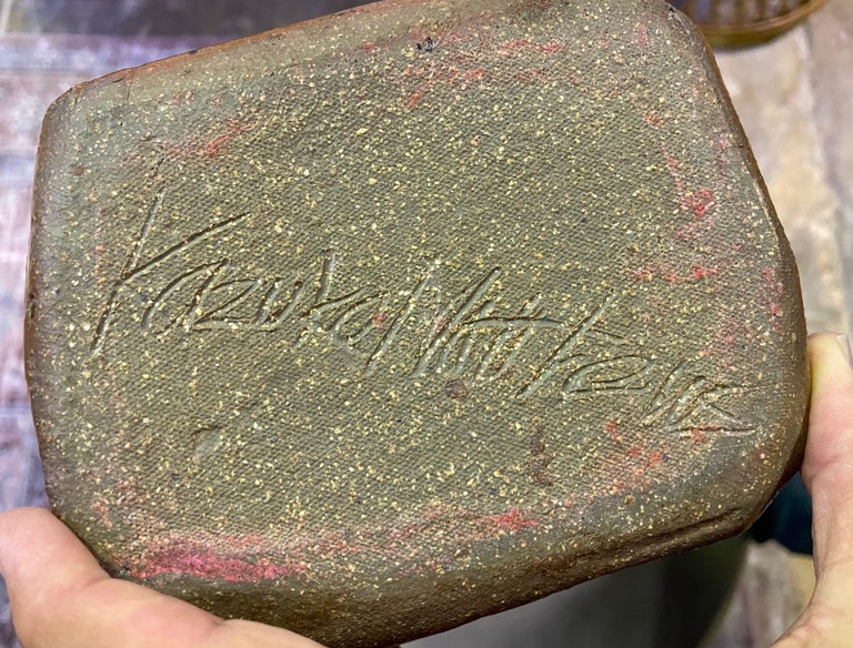 Kazuko Matthews Signed Brutalist Studio Pottery Slab Modern Table Lamp ...