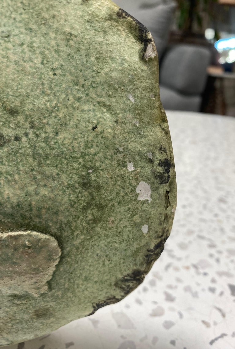Kazuko Matthews Signed Flattened Green Glazed Sculptural Pottery Vase ...