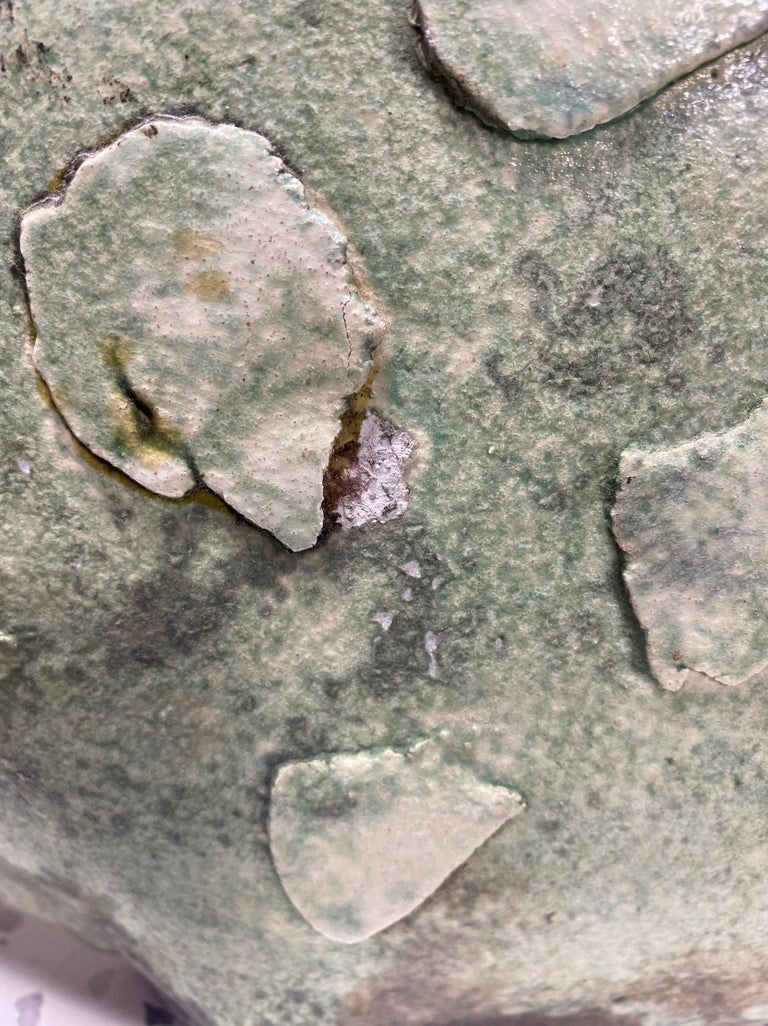 Kazuko Matthews Signed Flattened Green Glazed Sculptural Pottery Vase ...