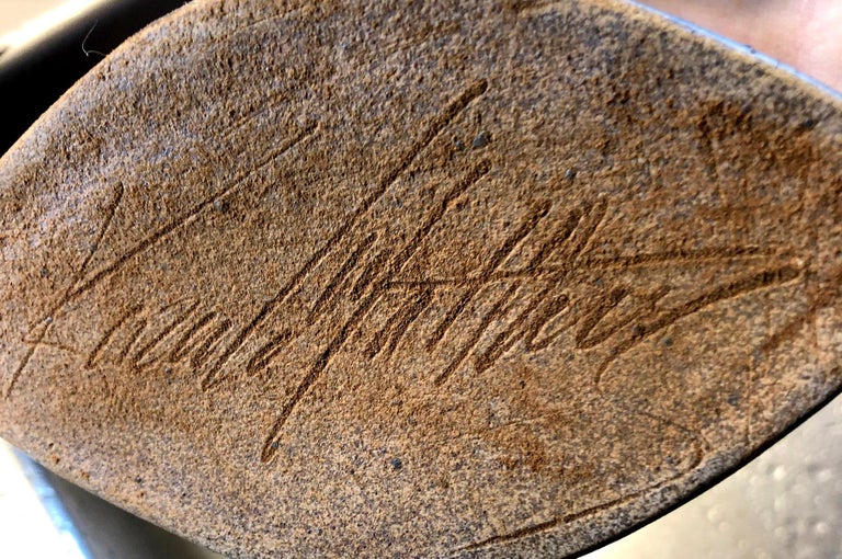 Kazuko Matthews Stoneware Flattened Postmodernist Vase at 1stDibs