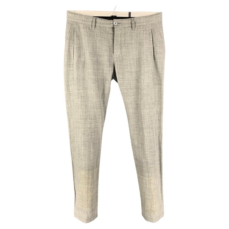 KAZUYUKI KUMAGAI Size L Light Grey Heather Wool Linen Button Fly Dress ...