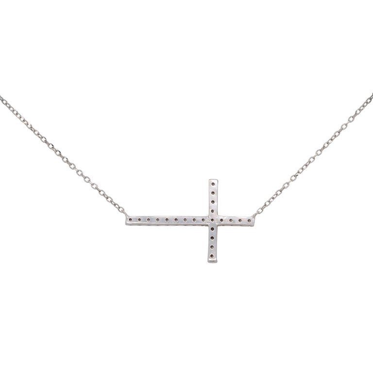 KC Designs 0.19 Carat Diamond Sideway Cross Necklace 14 Karat In Stock ...