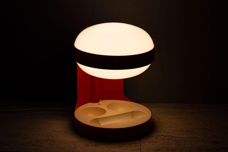 KD29 Table Lamp by Joe Colombo in Red, Mid-Century, Space Age, Vintage ...