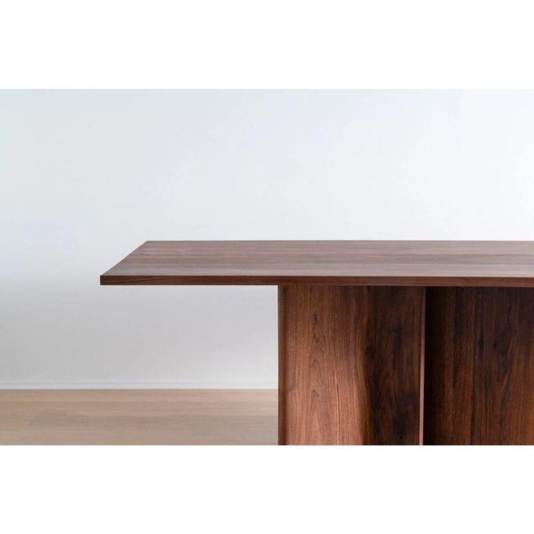 Solid Walnut Dining Table with Architectural Pedestal Base For Sale at 1stDibs