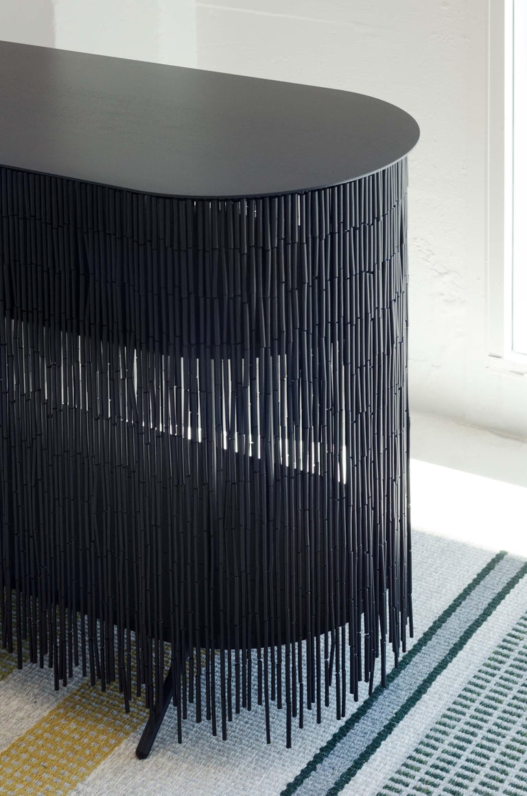 Keefer Credenza, Calen Knauf, Black Bamboo Beaded Console Table Oak ...