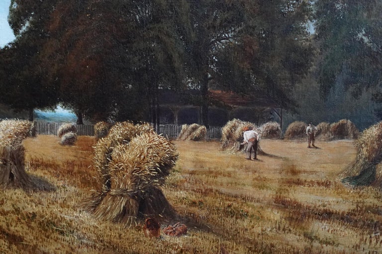 Harvest Landscape - British 19th century art Victorian landscape oil ...