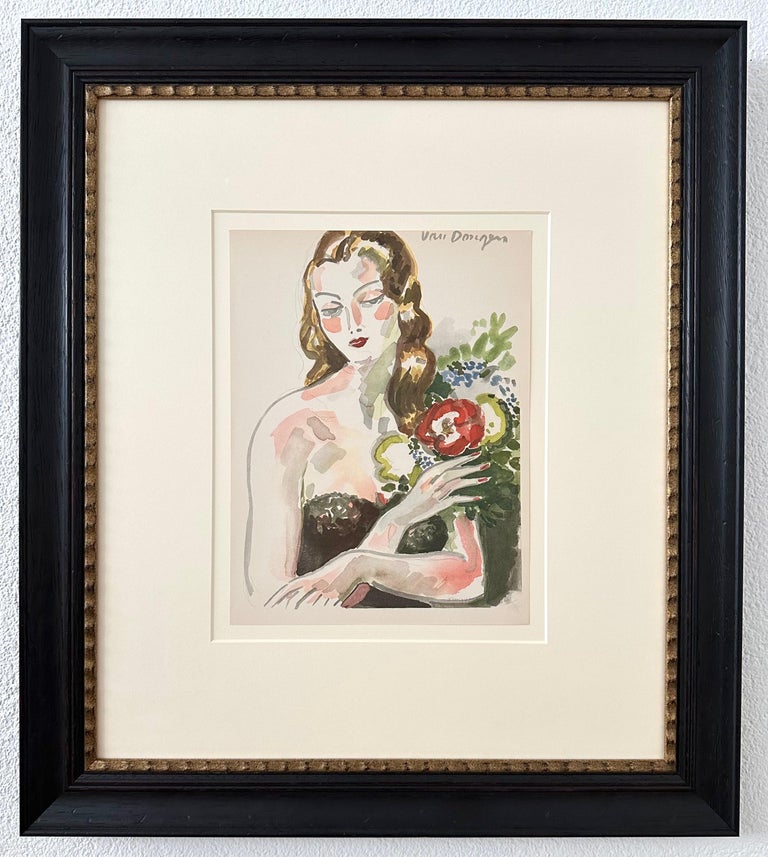 Kees van Dongen - Fille au fleurs For Sale at 1stDibs