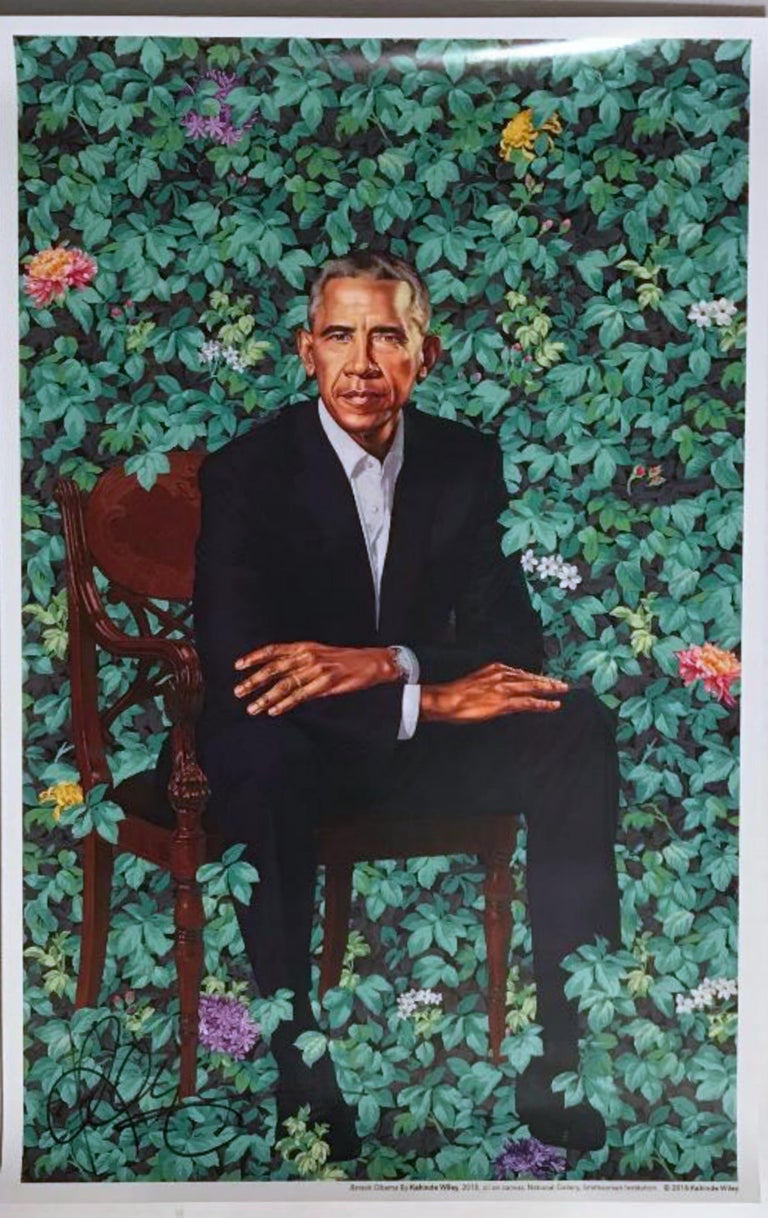 Kehinde Wiley - Barack Obama (Hand Signed by Kehinde Wiley) For Sale at ...