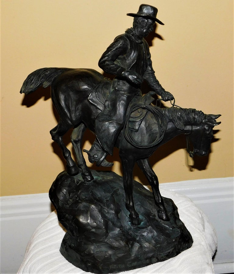Keith Christie Western Bronze Sculpture "Shortcut" Signed Horse Cowboy ...