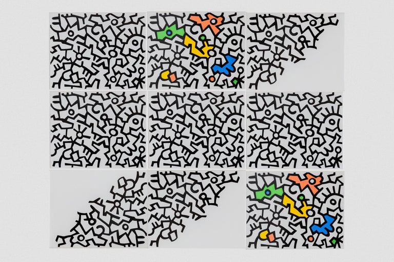 Keith Haring 1980s Set of Nine Tiles Wall Decoration, Germany at 1stDibs