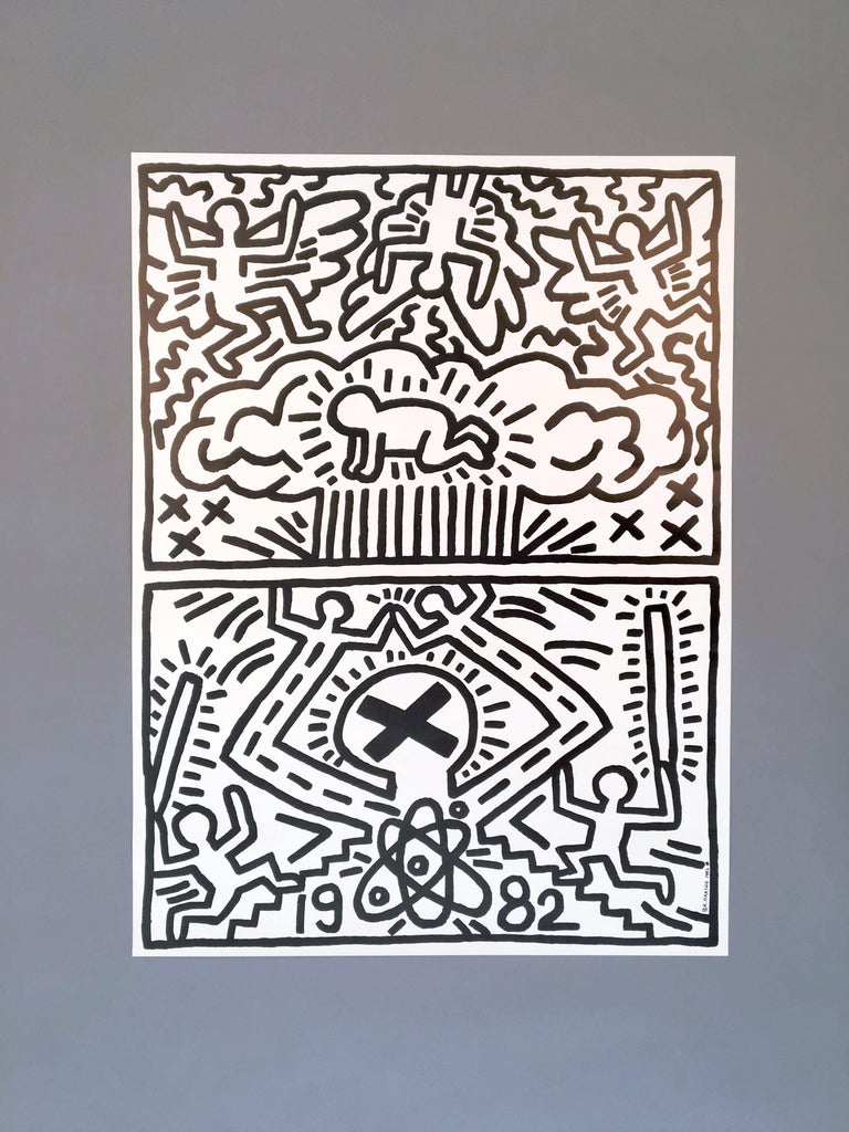 Keith Haring 'Nuclear Disarmament' Rare Original 1982 Poster Print on ...