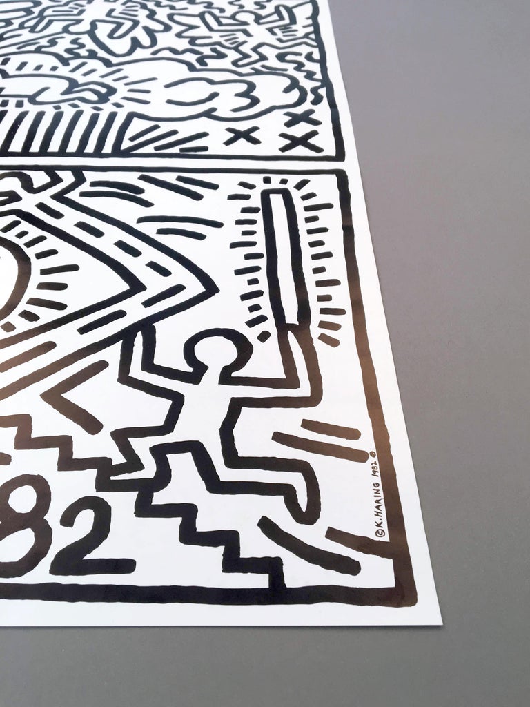 Keith Haring 'Nuclear Disarmament' Rare Original 1982 Poster Print on ...
