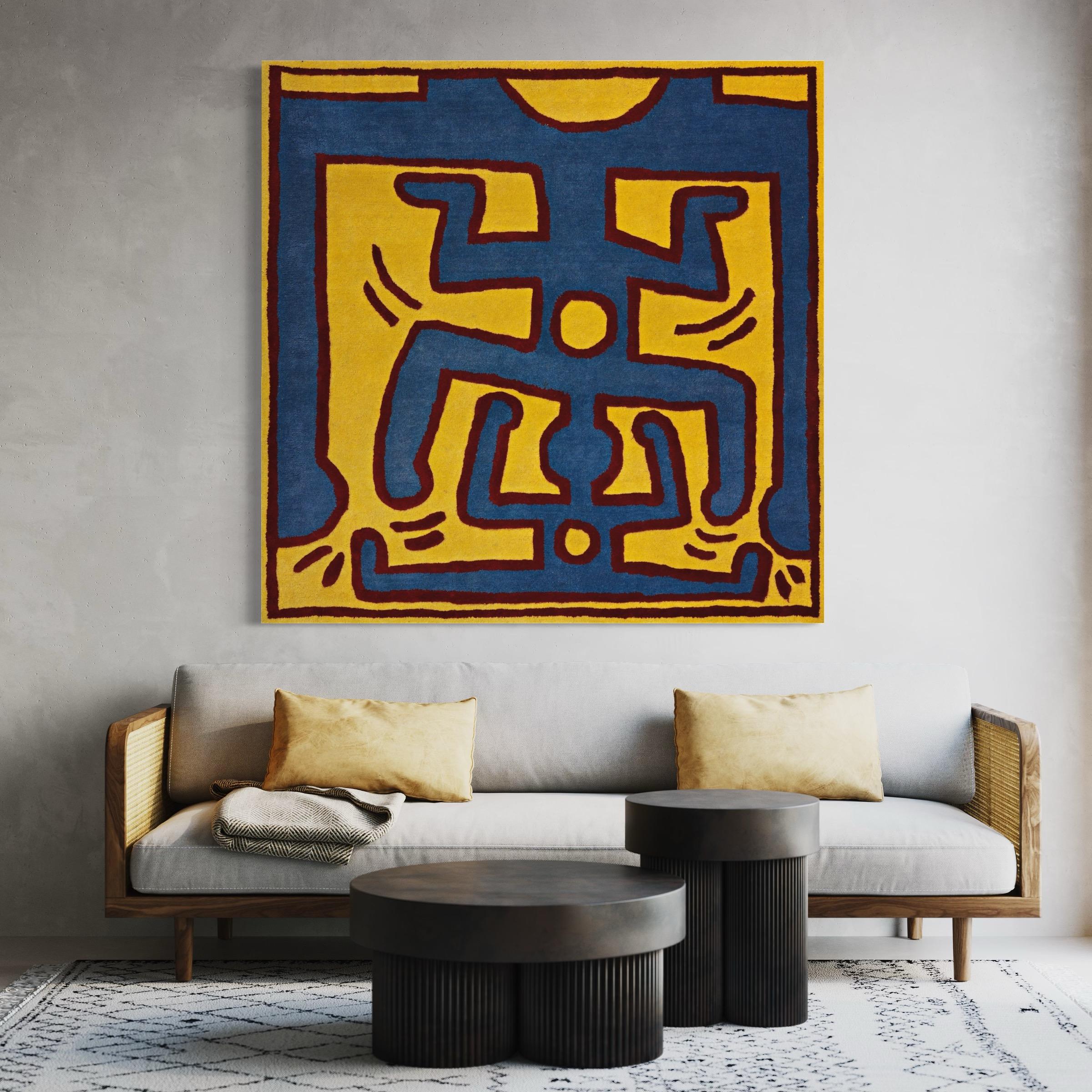Blue Man, 1995 ca, by Keith Haring, Tapestry, edition of 50, Pop Art ...