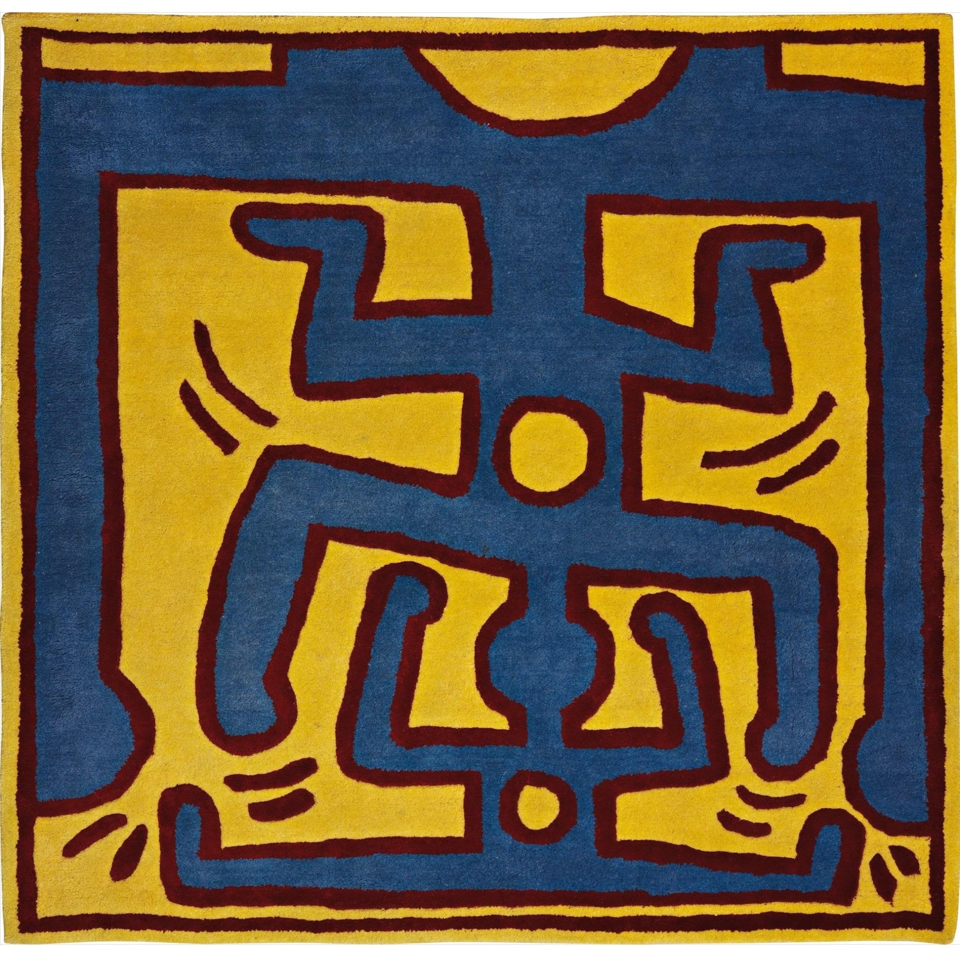 Blue Man, 1995 ca, by Keith Haring, Tapestry, edition of 50, Pop Art ...