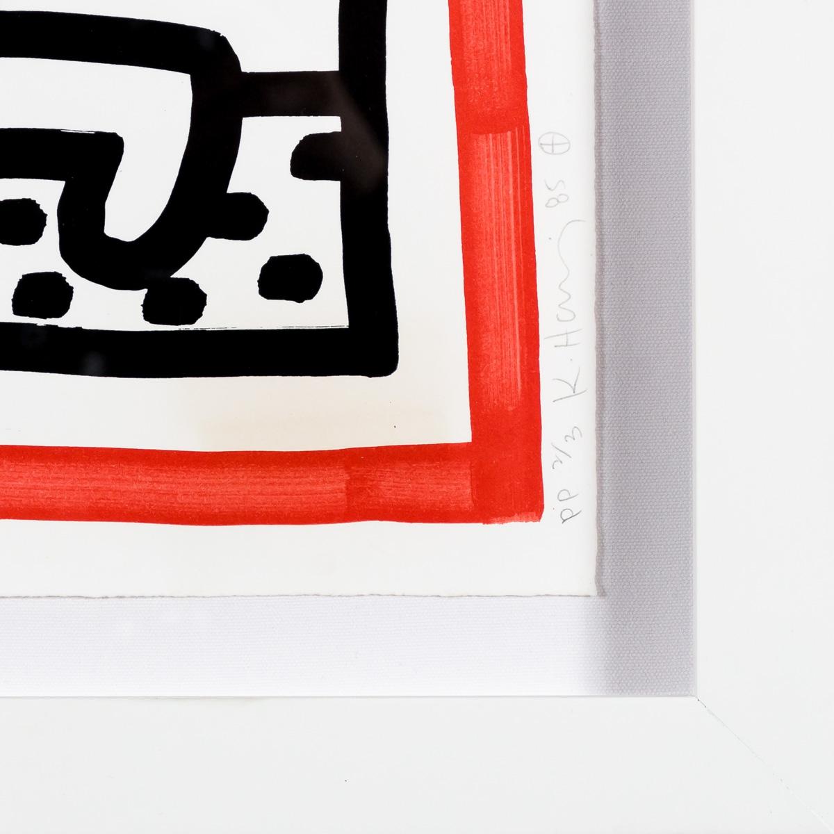 Keith Haring - Cockfight, 1985 (Three Lithographs) For Sale at 1stDibs