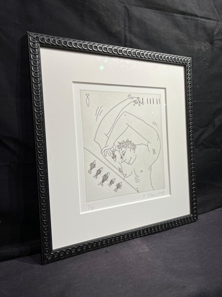 Keith Haring - Figure and Fish (from The Valley Suite) For Sale at 1stDibs