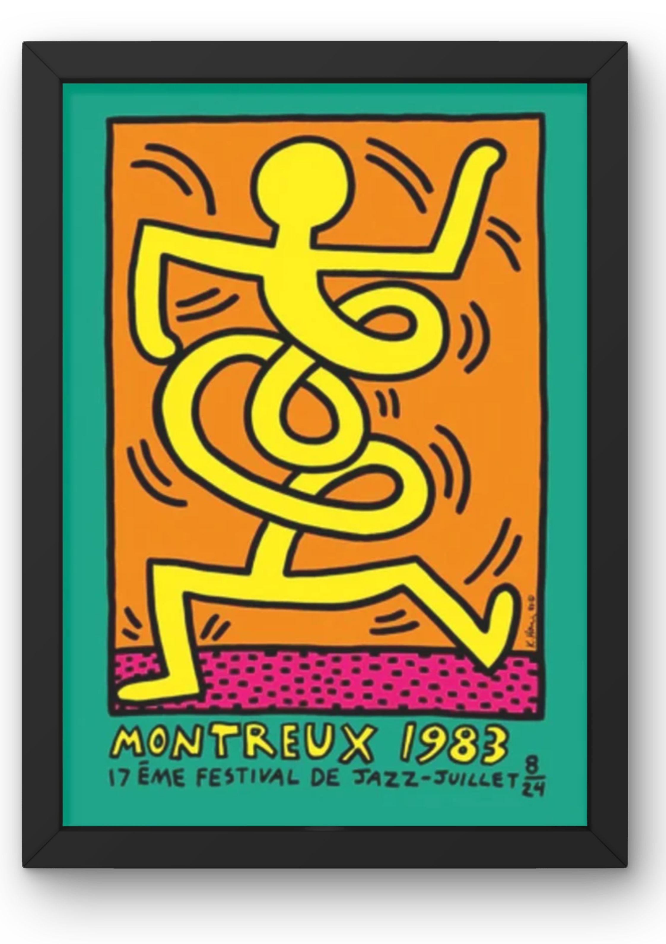 Keith Haring - Keith Haring, Montreux Jazz Festival Green Poster ...