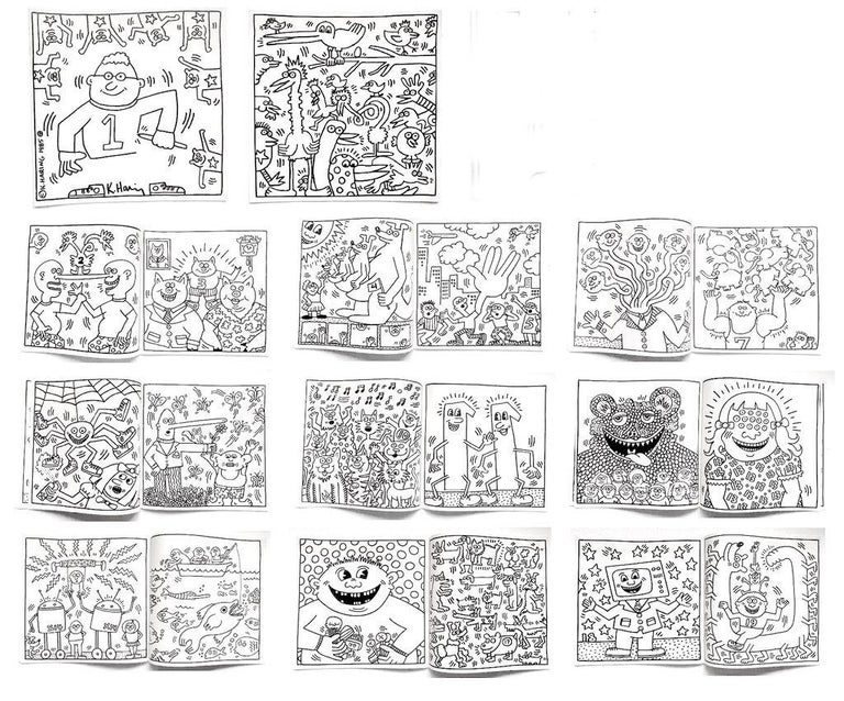 keith haring art printable coloring pages