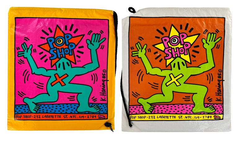 Original 1980s Keith Haring Pop Shop bags set of 2 (Keith Haring pop ...