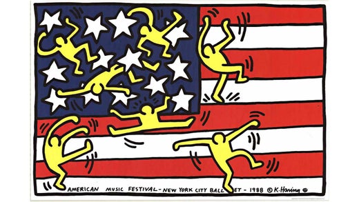 Original Keith Haring Signed Poster, Italia 1983, Framed For Sale at ...