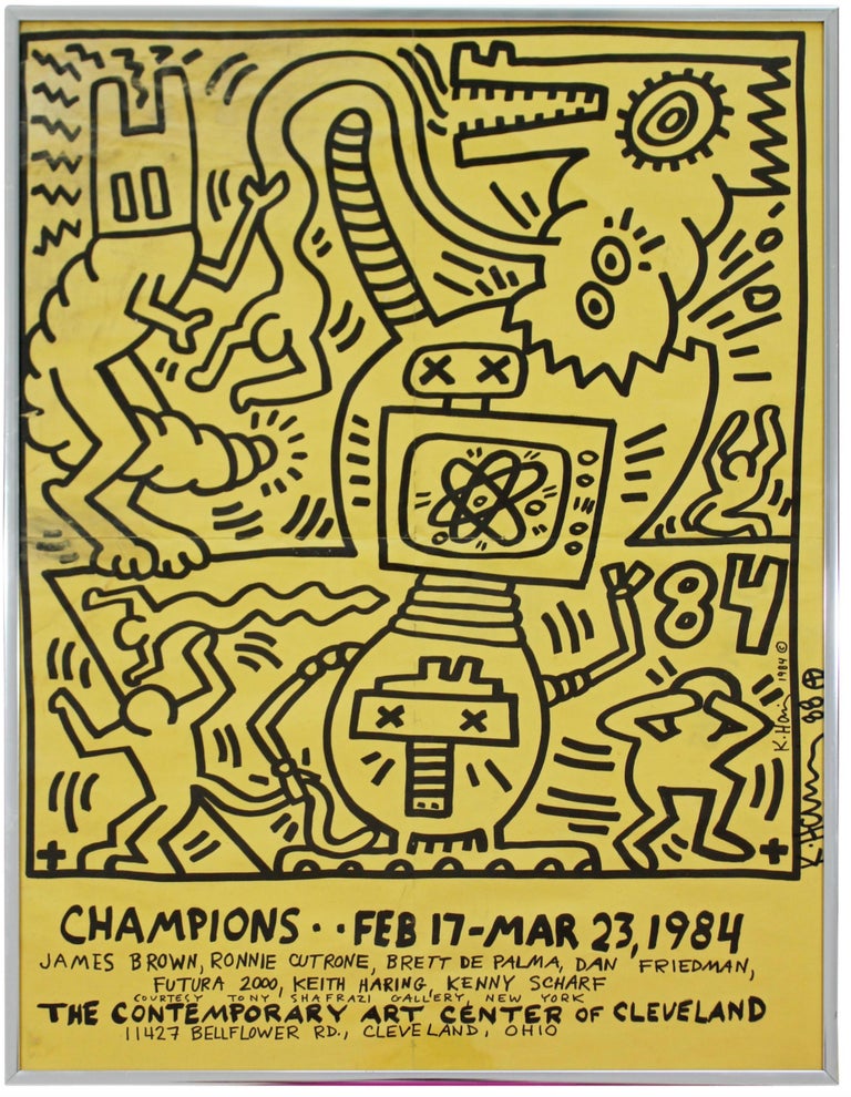 Keith Haring - Original historic Champions poster (Hand signed by Keith ...