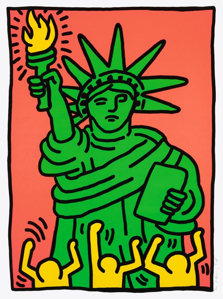 Keith Haring - Statue of Liberty 1986 Screenprint 37 3/4 x 28 1/4 in ...