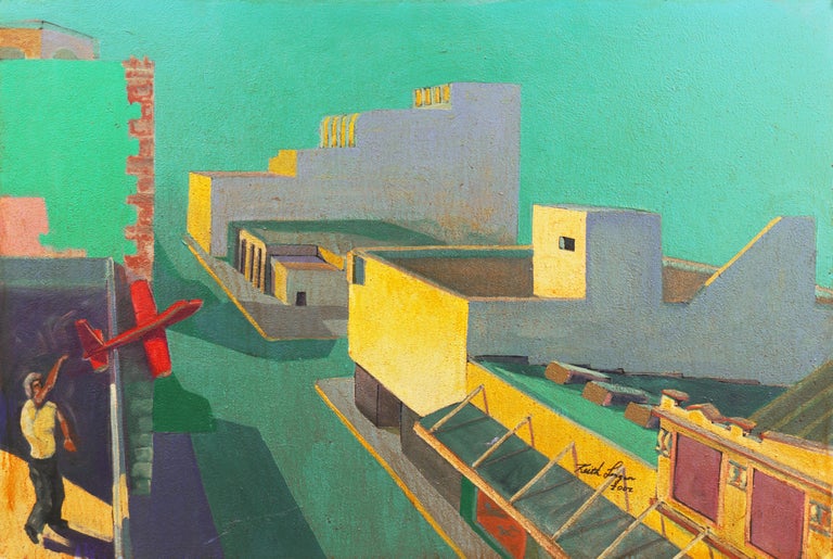 Keith Longcor - 'Red Glider', Large California Modernist oil, Modesto ...