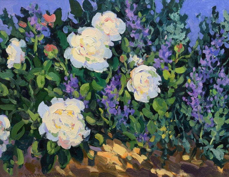 Keith Oehmig - "Garden Peonies," Keith Oehmig, oil on board, flowers ...