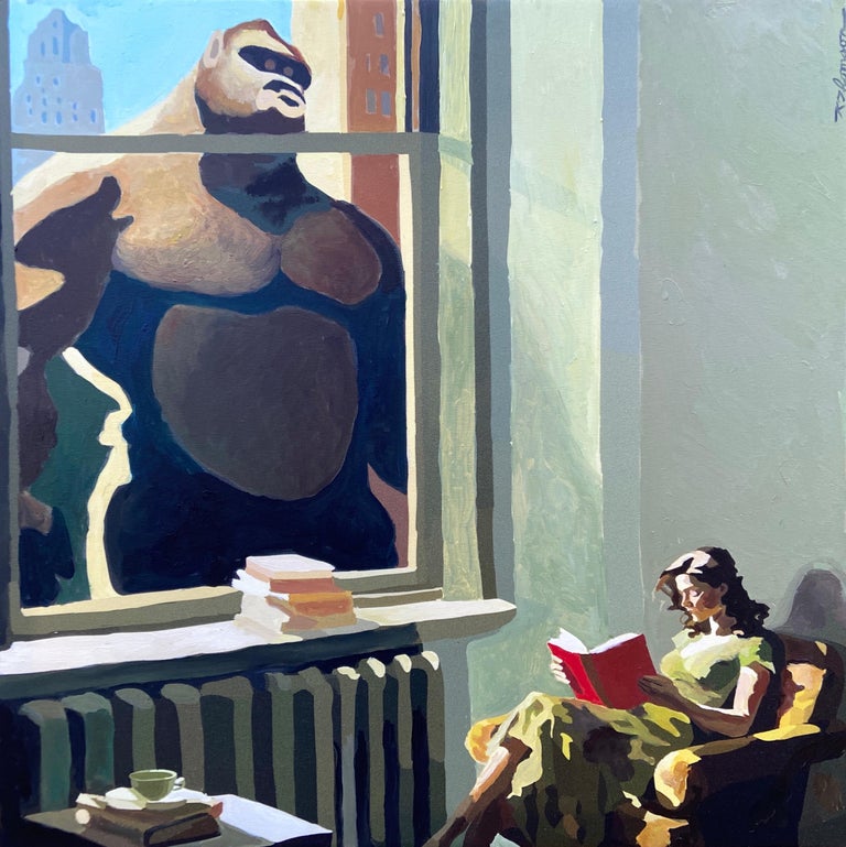 Keith Thomson - Un bon livre, peinture d'origine En vente sur 1stDibs