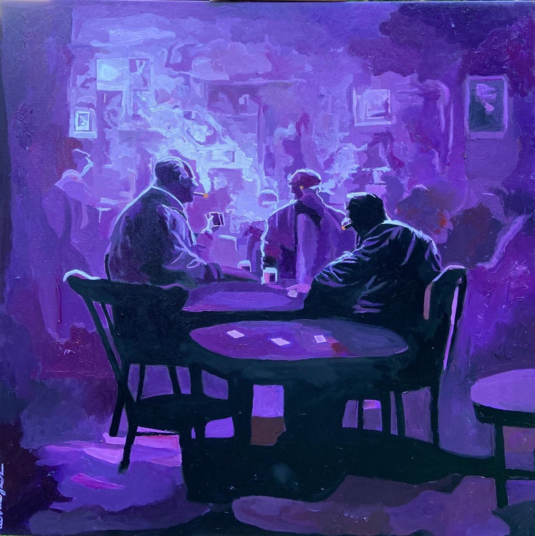 Keith Thomson - A Hustle in Purple, Original Painting For Sale at 1stDibs