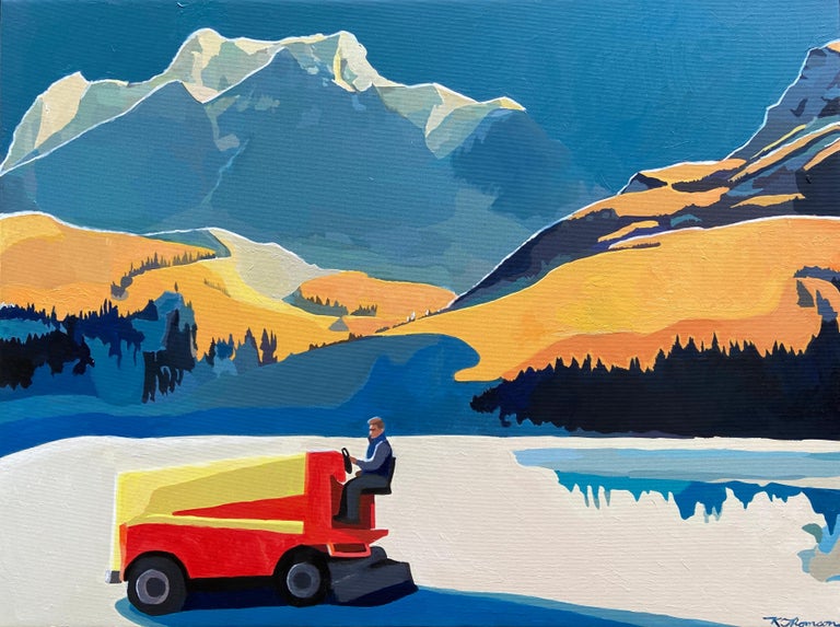 Keith Thomson - Hockey Fan, Original Painting For Sale at 1stDibs