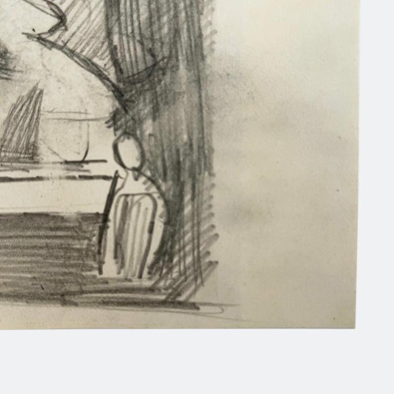 Keith Vaughan Figures in Landscape Circa 1960 Pencil Drawing For Sale ...