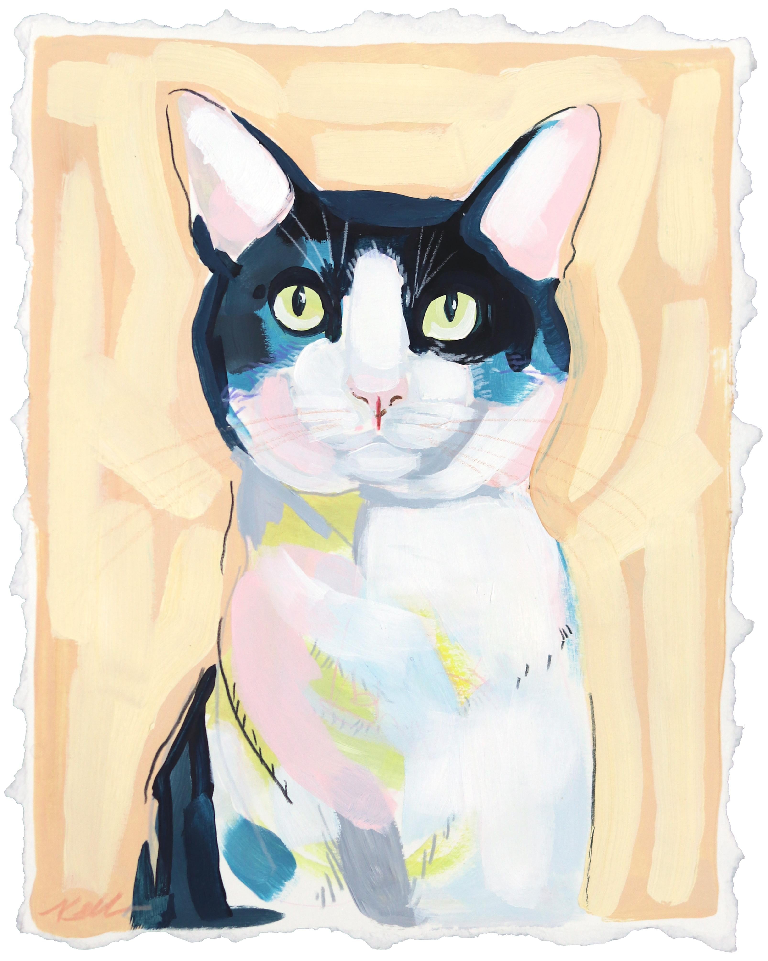 Kellie Newsome - Blue Tale - Figurative Mouse Painting on Paper For ...