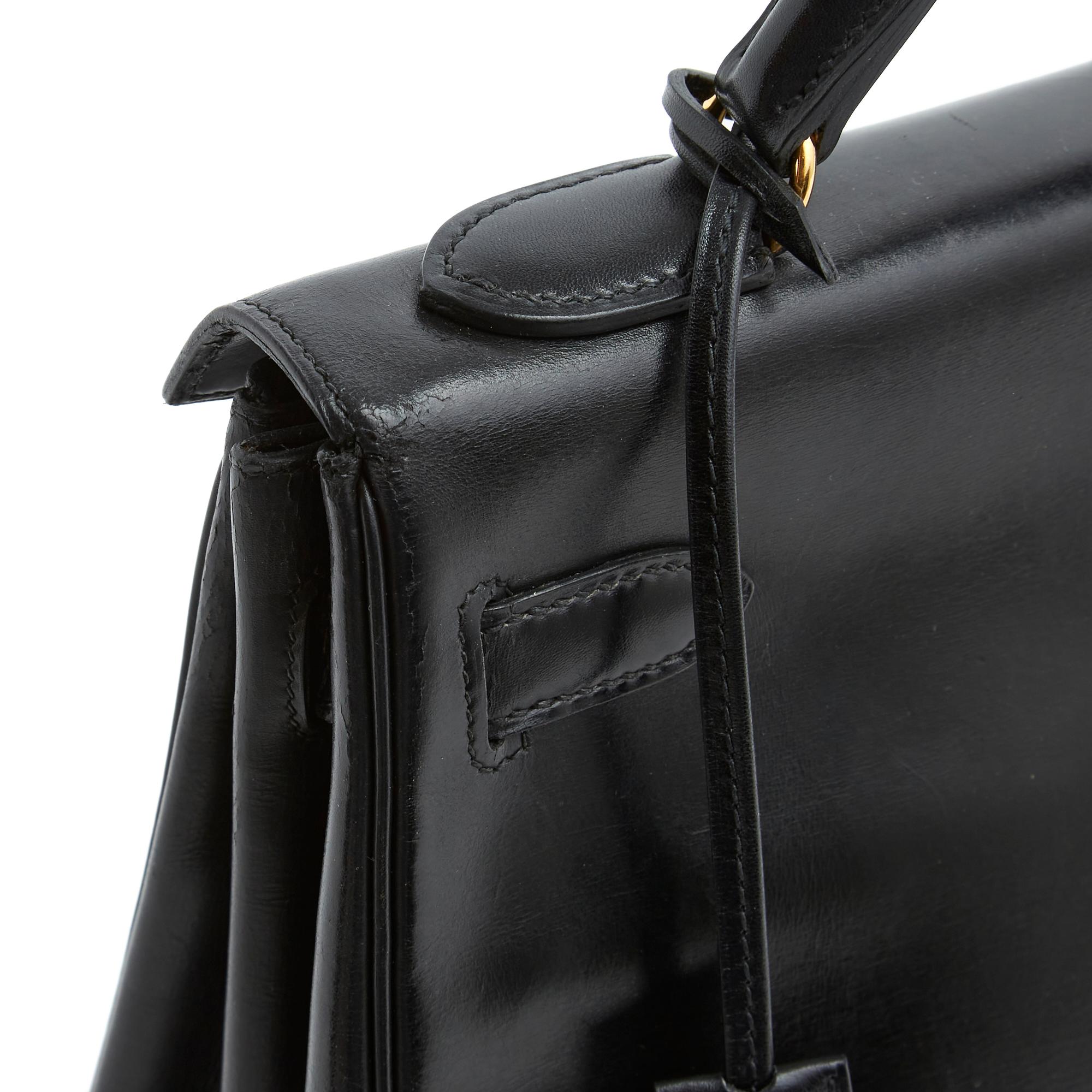 Kelly 32 Box Leather Black 1977 For Sale at 1stDibs