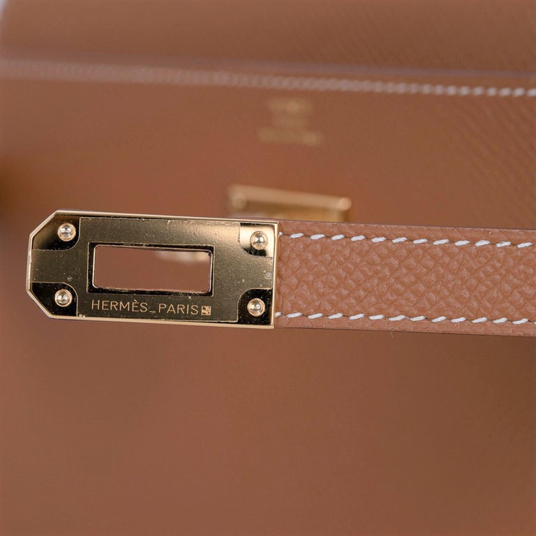 Kelly Classique To Go Wallet Gold Epsom Gold Hardware New w/Box at 1stDibs