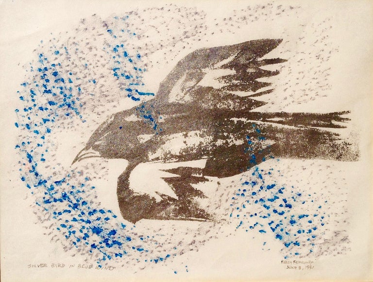Kelly Fearing - Silver Bird in Blue Wind For Sale at 1stDibs
