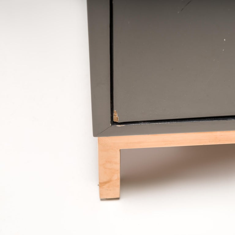 Kelly Hoppen Grey Lacquered Shield Cabinet For Sale at 1stDibs