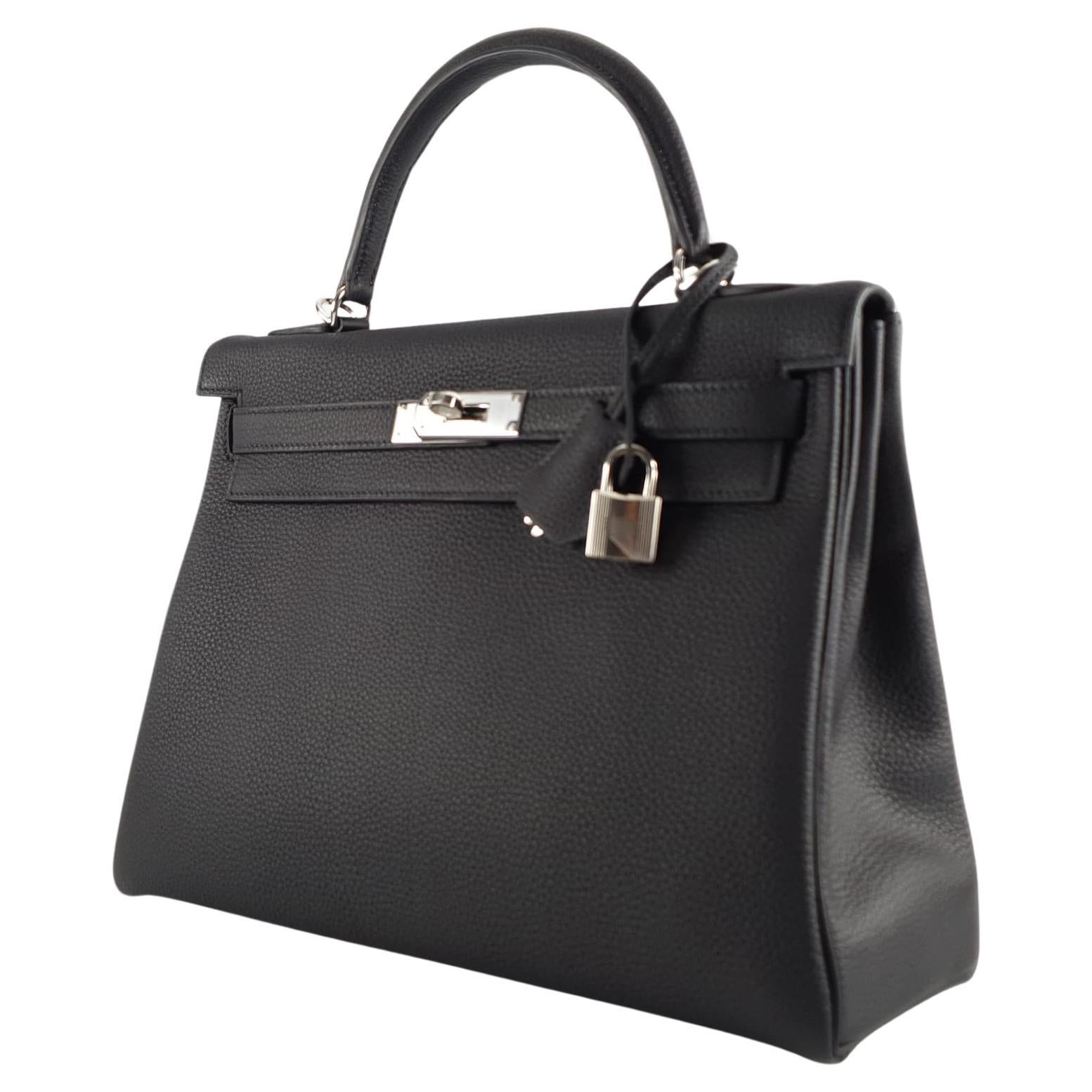 Kelly II Retourne 32 Black Veau Togo Palladium hardware 2023 -Brand New ...