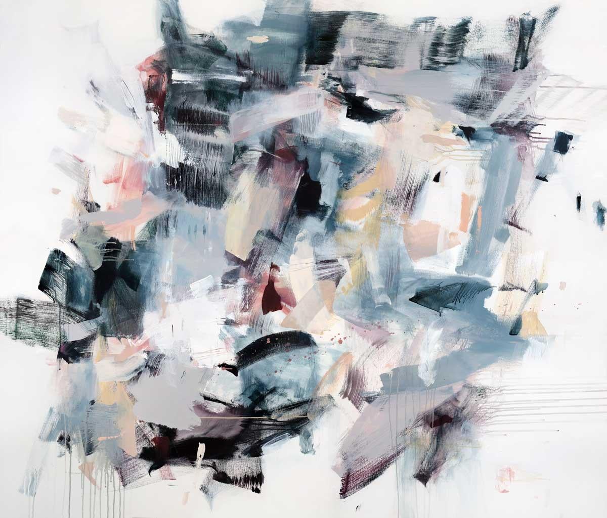 Kelly Rossetti - "Blush Hour," Abstract Painting For Sale at 1stDibs