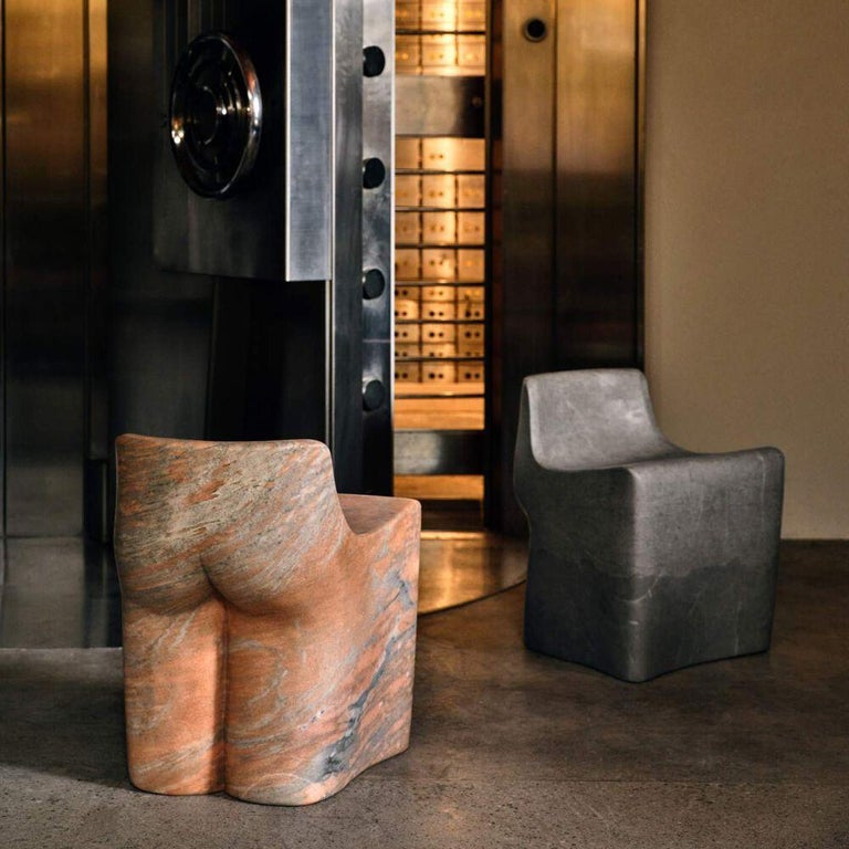 Kelly Wearstler Marble Butt Stool, Sunset Pink For Sale at 1stDibs