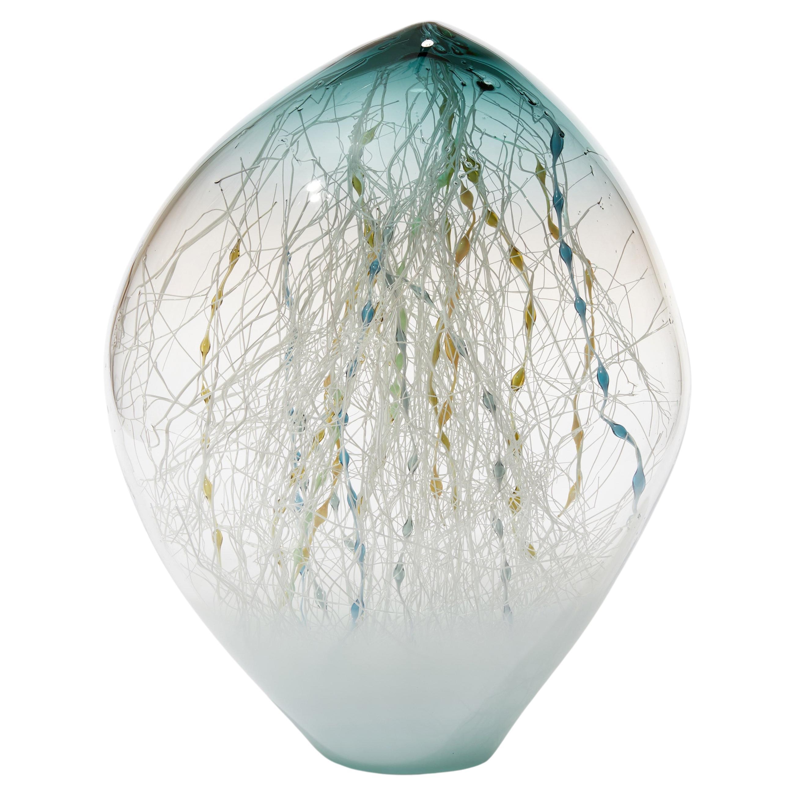 Kelp in Celadon and Tourmaline, an abstract glass sculpture by Enemark ...