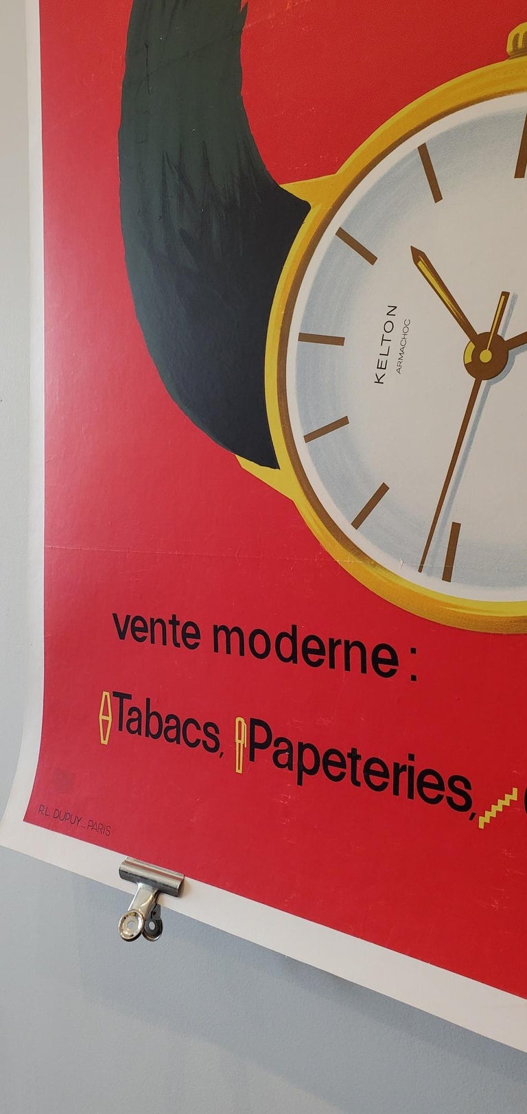 Kelton Watch by Herve Morvan Original Vintage Poster For Sale at 1stDibs