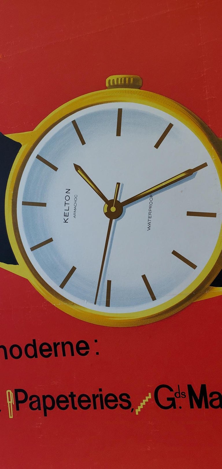 Kelton Watch by Herve Morvan Original Vintage Poster For Sale at 1stDibs