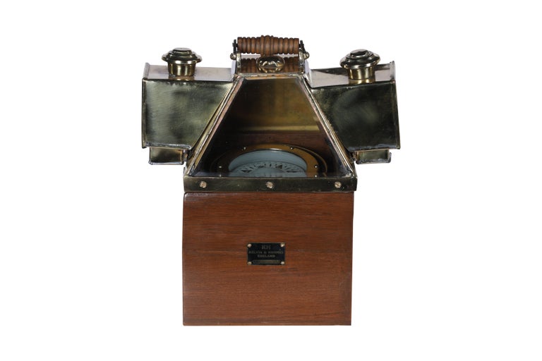 Kelvin and Hughes Binnacle Compass with Oil Lights For Sale at 1stDibs